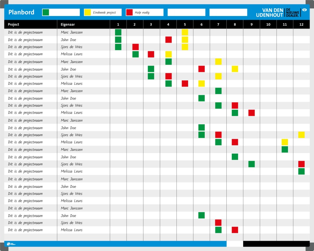 Planbord | Voorbeeld Van Den Udenhout (120x150cm) - Visual Workplace B.V.