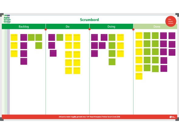 Scrumbord | Voorbeeld Agile Scrum Group (120x200cm) - Visual Workplace B.V.